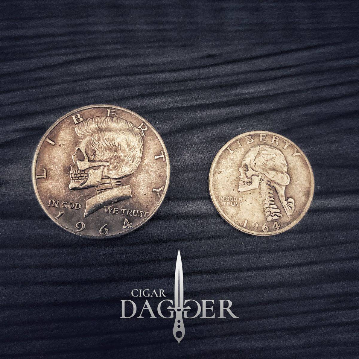 JFK/WASHINGTON Skeleton Zombie Replica Coin – Cigar Dagger